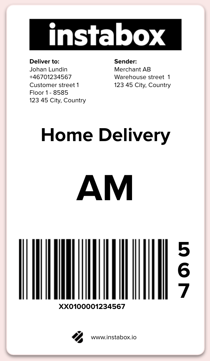 Instabox API documentation